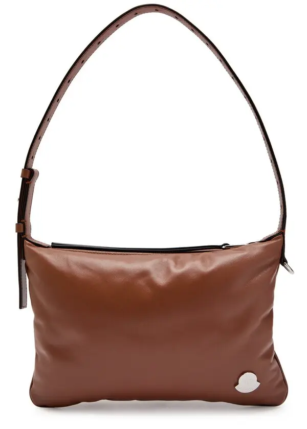 Moncler Vetta Quilted Leather Shoulder Bag - Brown
