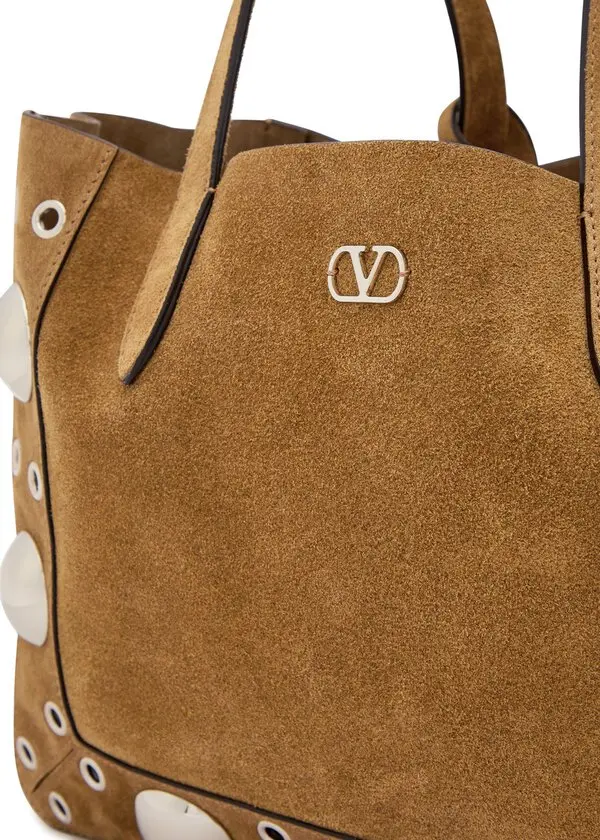 Valentino Garavani Nellcôte Medium Studded Tote - Camel