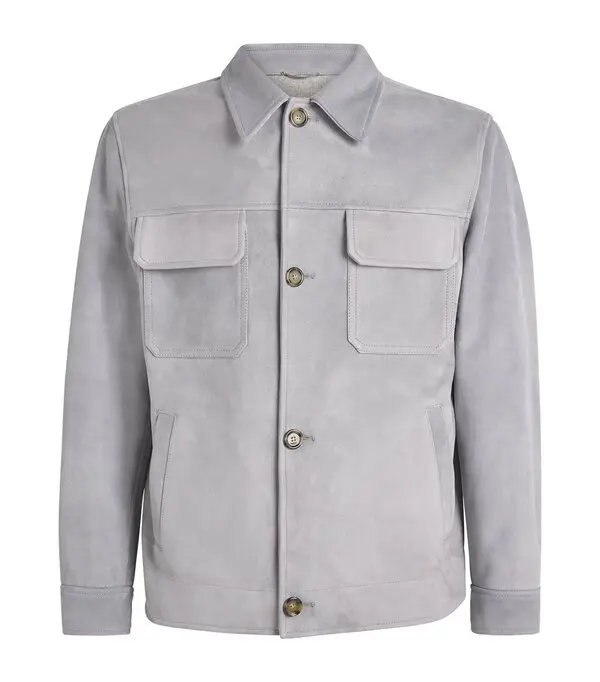 LARDINI Suede Twin-pocket Jacket