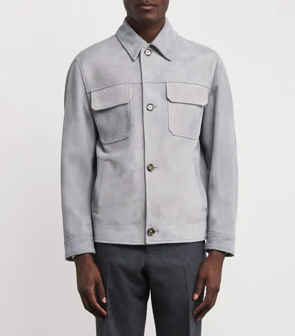 LARDINI Suede Twin-pocket Jacket
