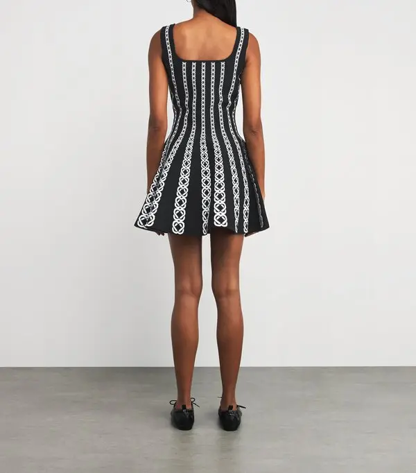 Maje Monogram-jacquard Mini Dress - White