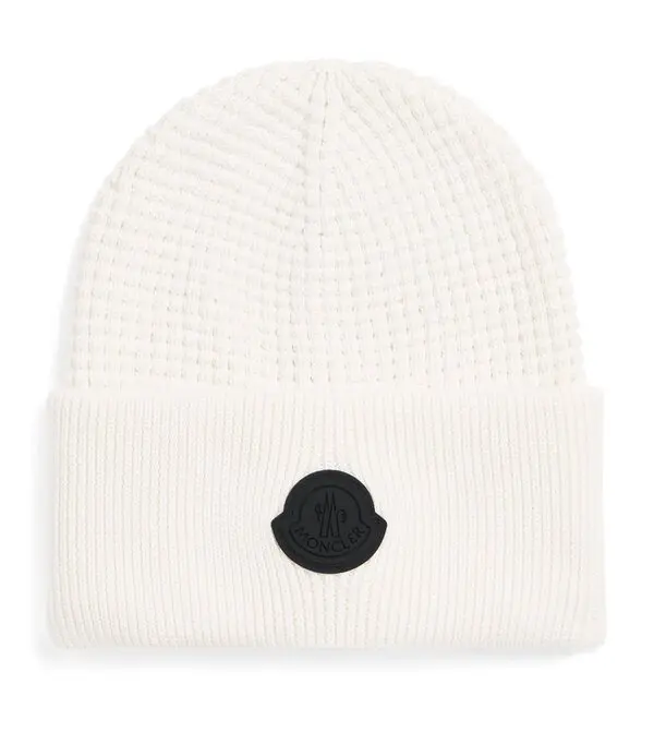 Moncler Tricot Cotton Beanie - Ivory