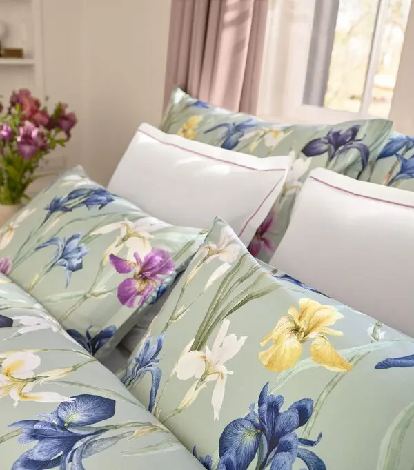 SCHLOSSBERG Cotton Charlotte King Oxford Pillow Case - Green