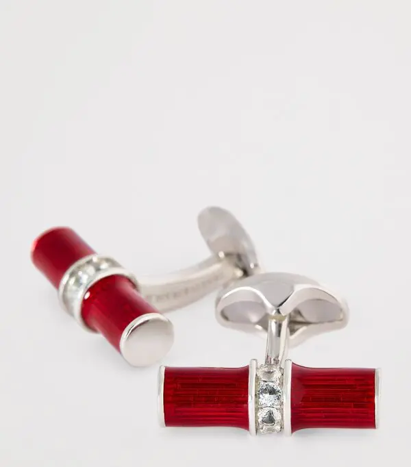 DEAKIN & FRANCIS Sterling Silver Spinel Centre Cufflinks