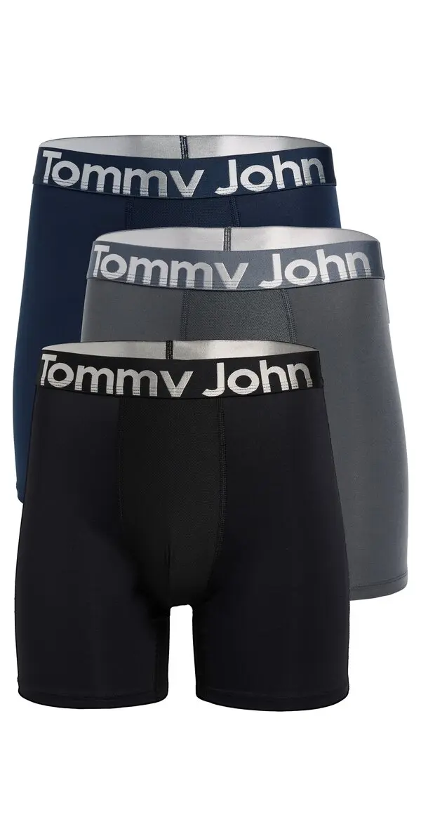 Tommy John 360 Sport 6 Boxer Briefs 3 Pack - Turbulence/dress Blues/black