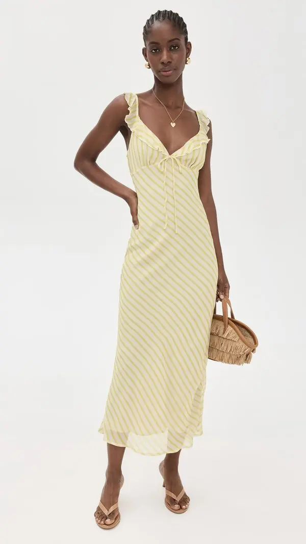 bailey eyelet maxi dress Bailey Rose Striped Maxi Dress In Lime - 70% Off