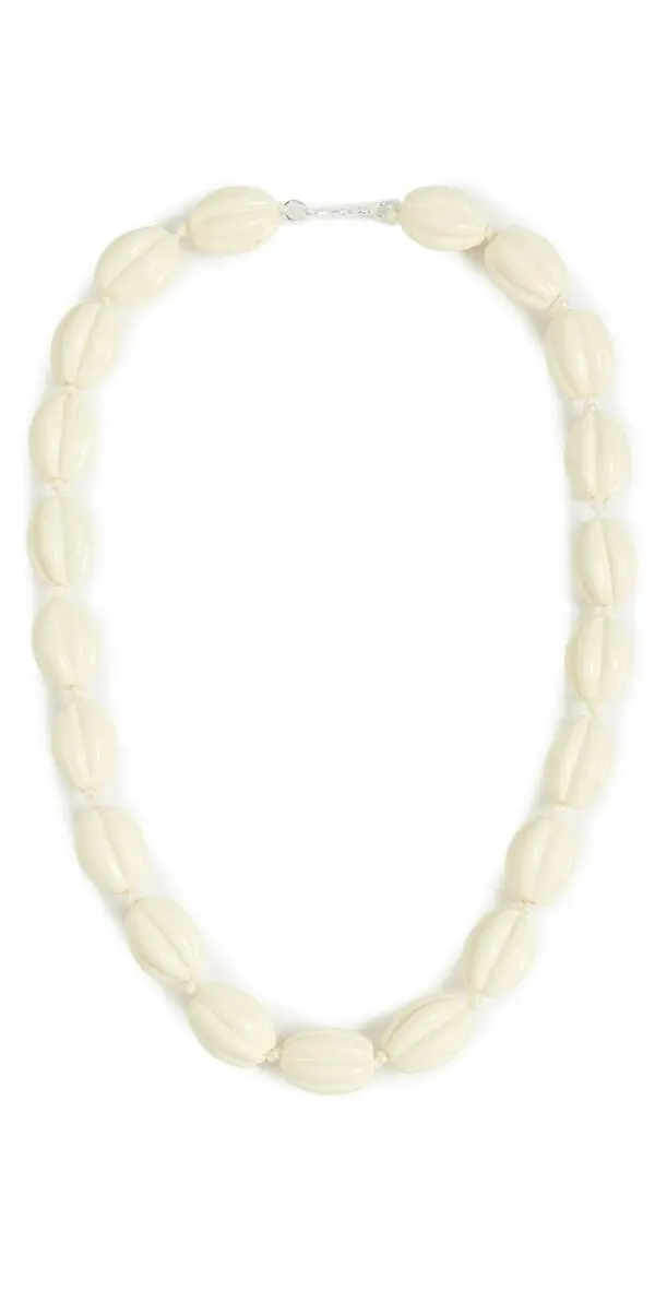 HEAVEN MAYHEM Isla Beaded Necklace - Cream
