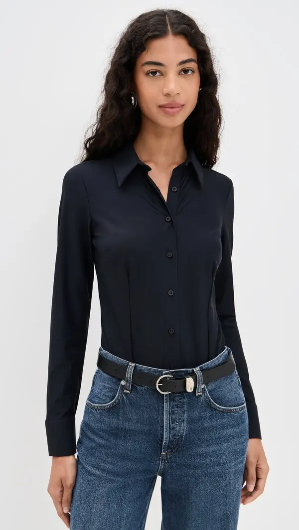 Commando Classic Button-down Thong Bodysuit - Black