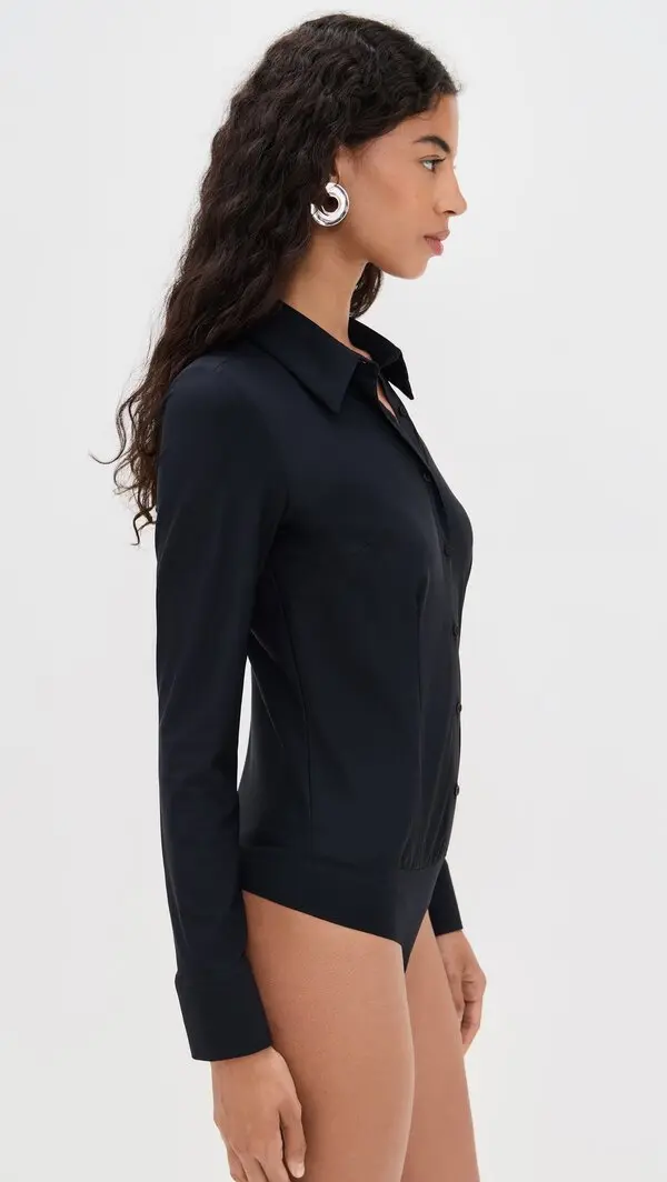 Commando Classic Button-down Thong Bodysuit - Black