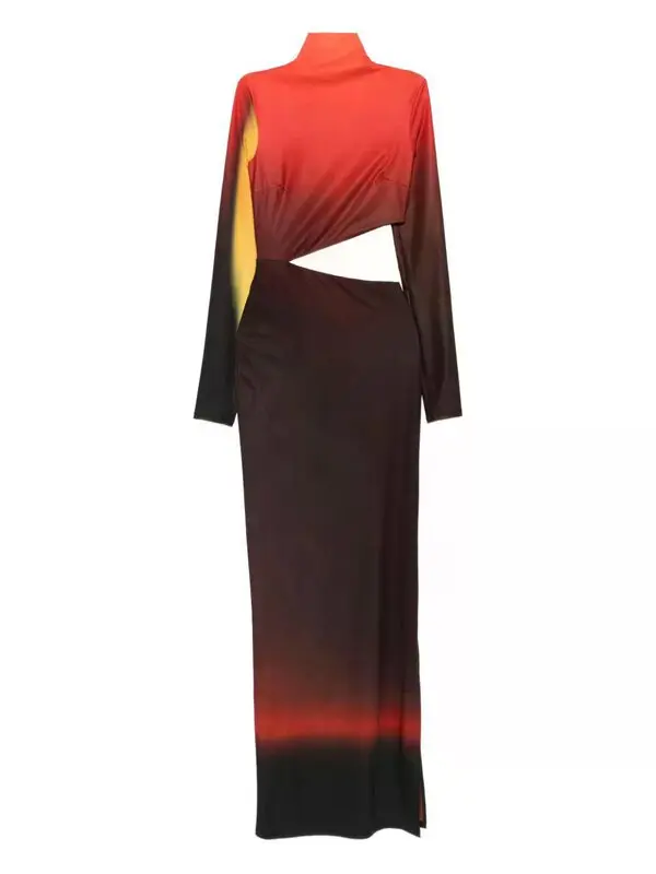 Patrizia Pepe Gradient-print Cut-out Dress