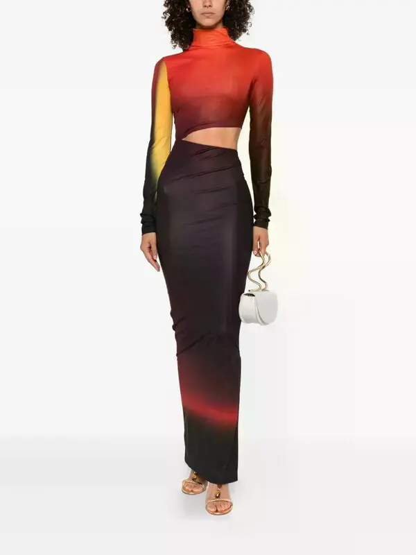 Patrizia Pepe Gradient-print Cut-out Dress