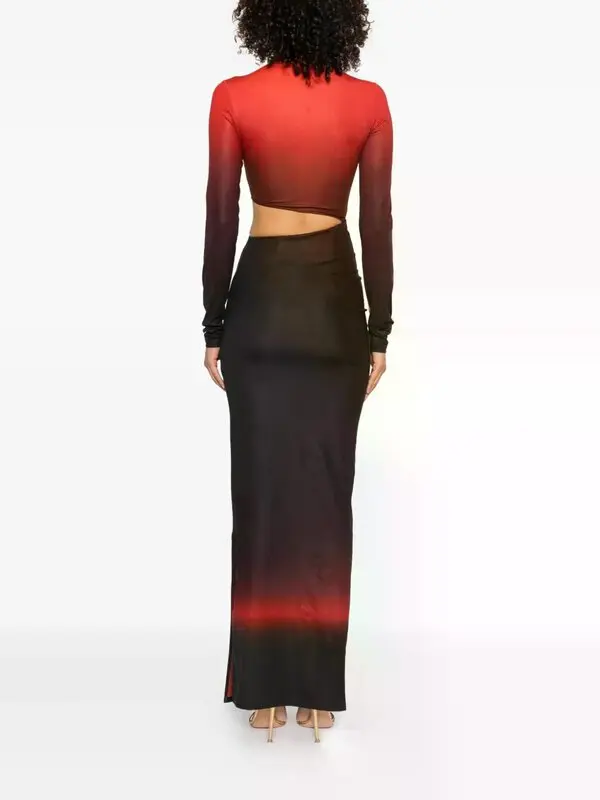 Patrizia Pepe Gradient-print Cut-out Dress