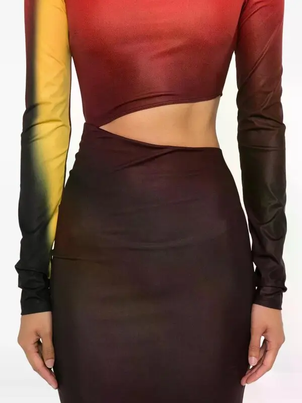 Patrizia Pepe Gradient-print Cut-out Dress