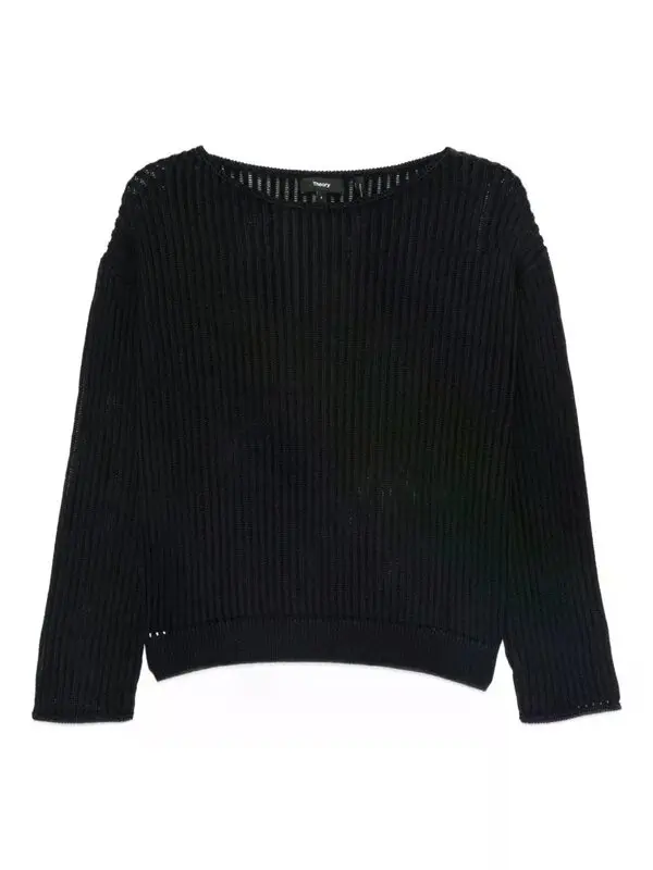 Theory Boat-neck Ribbed Sweater