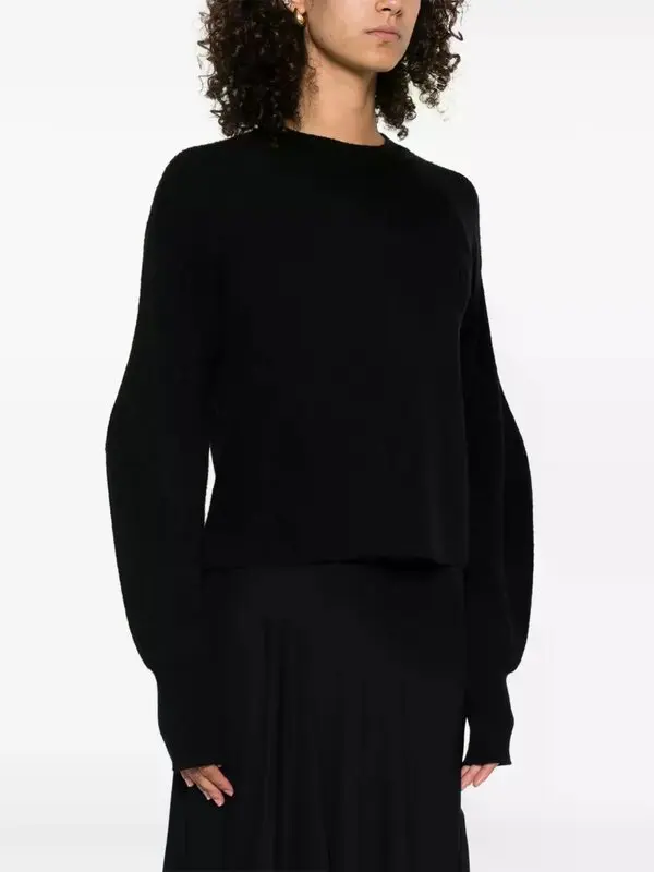 P.a.r.o.s.h Ribbed Balloon-sleeve Sweater - Black