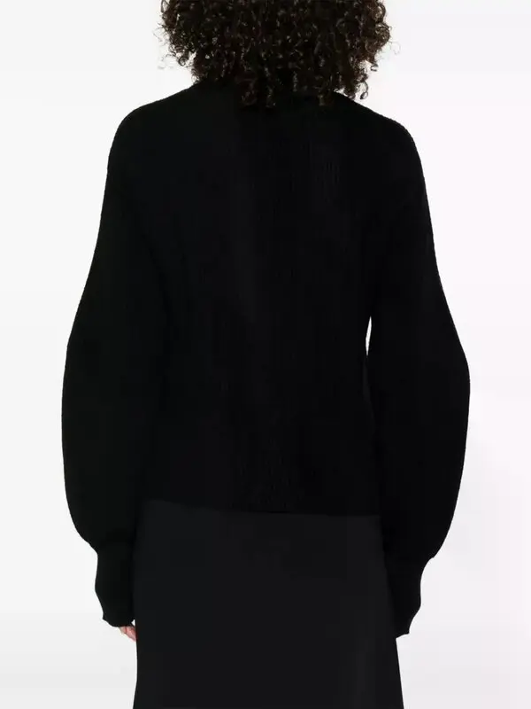 P.a.r.o.s.h Ribbed Balloon-sleeve Sweater - Black