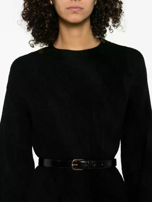 P.a.r.o.s.h Ribbed Balloon-sleeve Sweater - Black