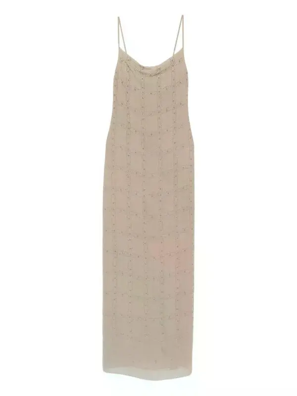Patrizia Pepe Stud-embellished Dress - Neutrals