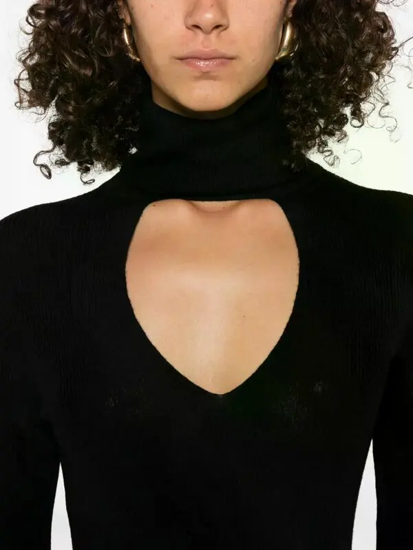 P.a.r.o.s.h Cut-out Wool Sweater - Black