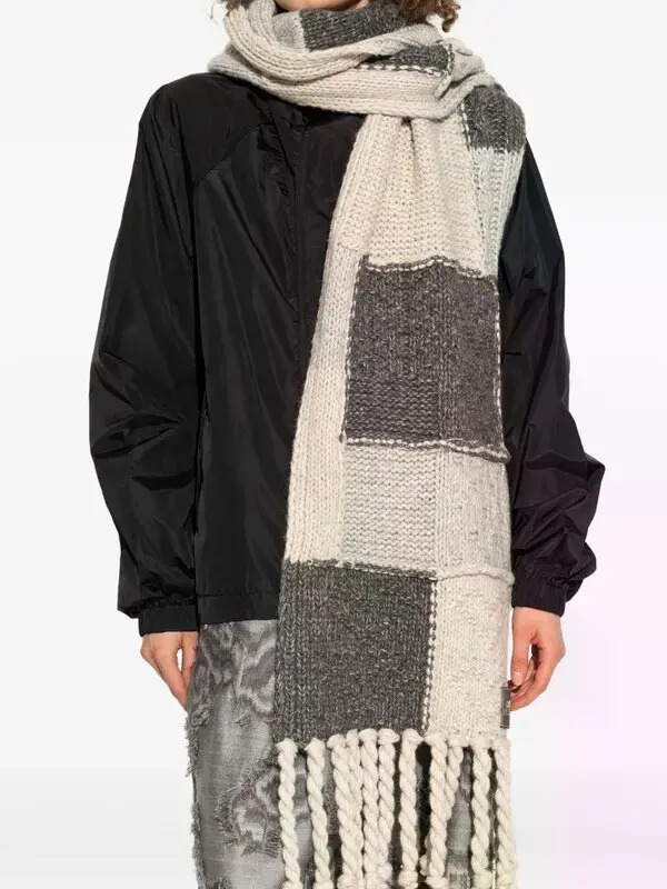 GANNI Patchwork Fringed Scarf