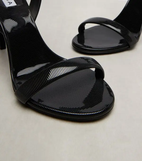 Alaïa Chain Trompe L'oeil Patent Leather Sandals