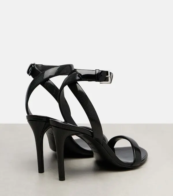 Alaïa Chain Trompe L'oeil Patent Leather Sandals