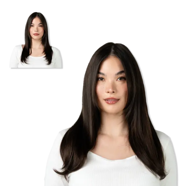LOCKS & MANE 16" Clip-in Human Hair Extensions - Dark Chocolate