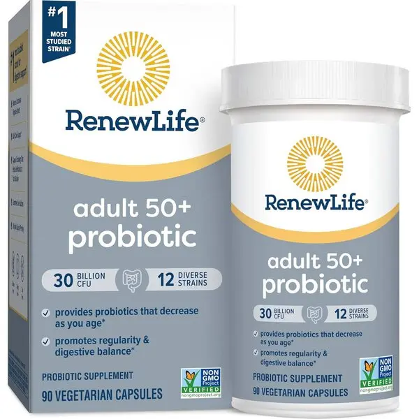 RENEW LIFE Ultimate Flora Adult 50+ 30 Billion 90 Capsules - One-color