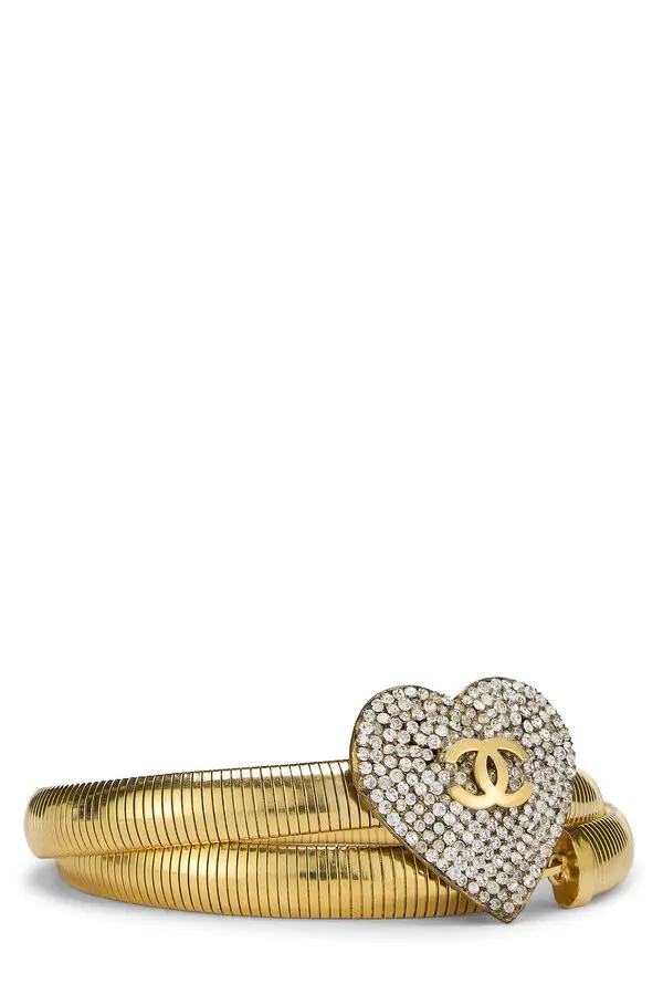 Chanel Crystal Heart Waist Belt - Gold