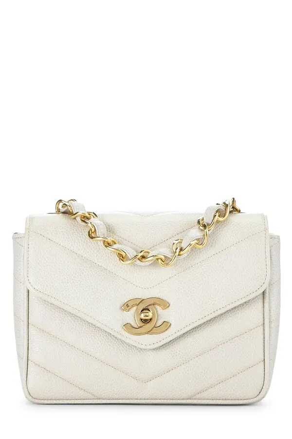 Chanel Quilted Caviar Chevron Envelope Bag