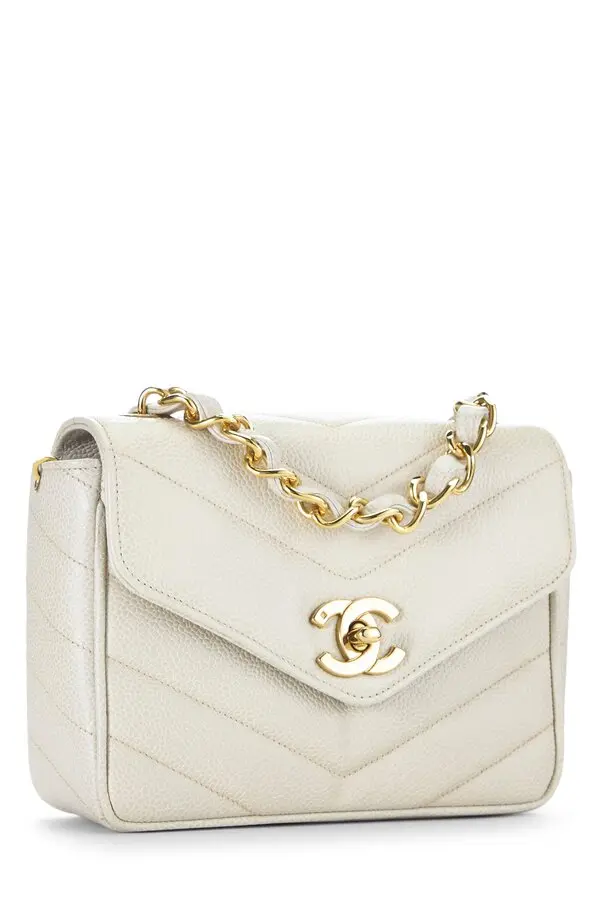 Chanel Quilted Caviar Chevron Envelope Bag