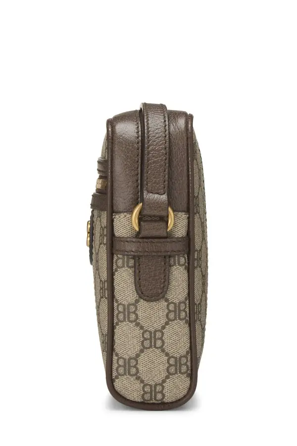 Balenciaga X Gucci Original Gg Supreme Canvas Hacker Vertical Camera Bag