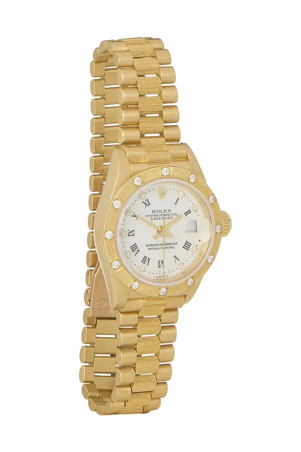 Rolex Datejust President Diamond 18k Bark - White