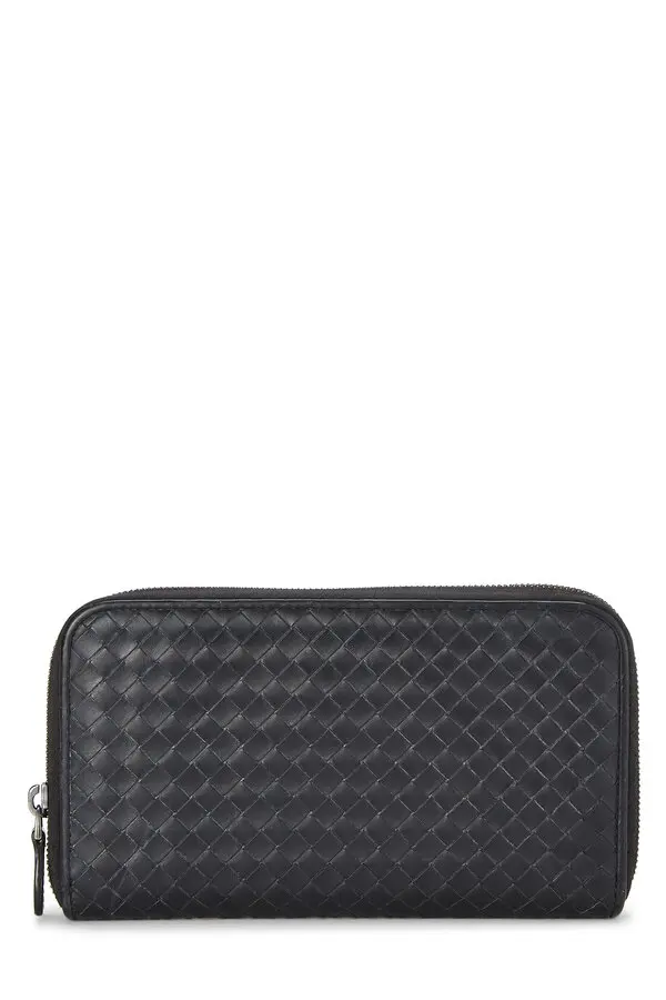 Bottega Veneta Intrecciato Zip Around Wallet - Black