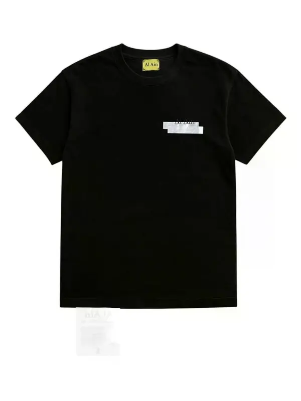 AL AIN Tape-detail Cotton T-shirt - Black