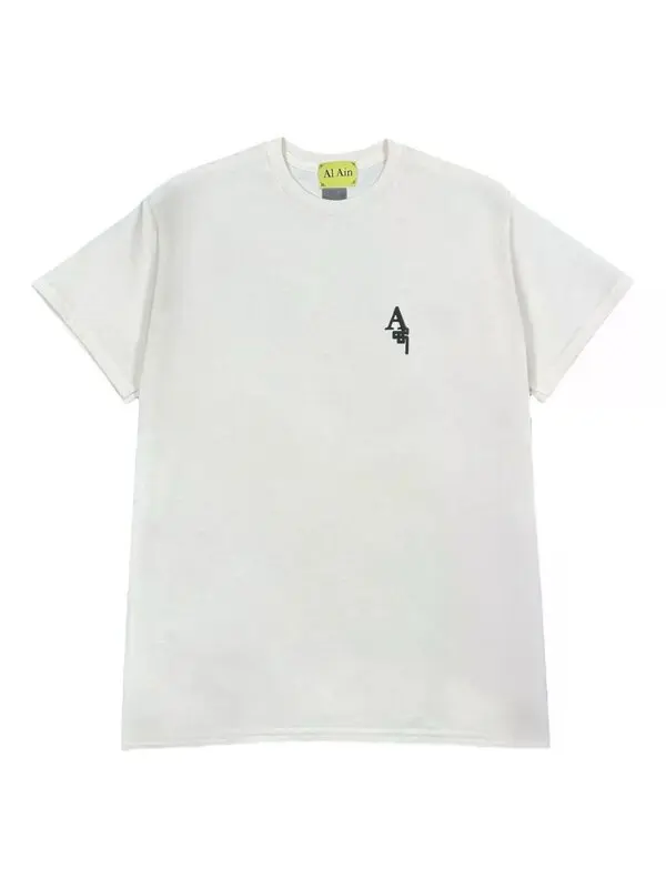 AL AIN Academy-print Cotton T-shirt - White