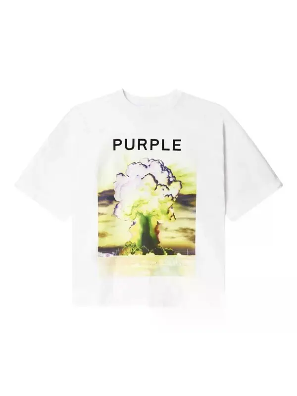 PURPLE BRAND Graphic-print Cotton T-shirt - White