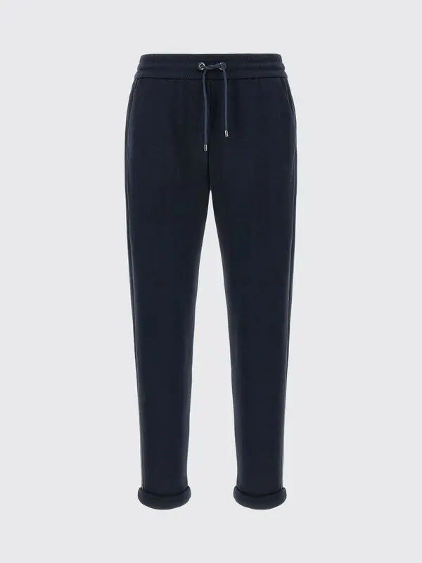 Brunello Cucinelli Slim Fit Cotton And Silk Joggers With Drawstring