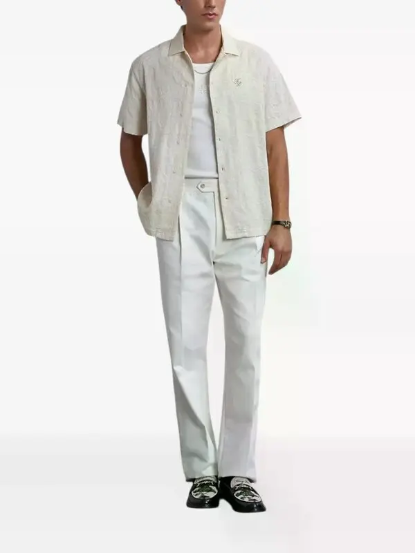 Filling Pieces Floral-embroidered Resort Shirt - Neutrals