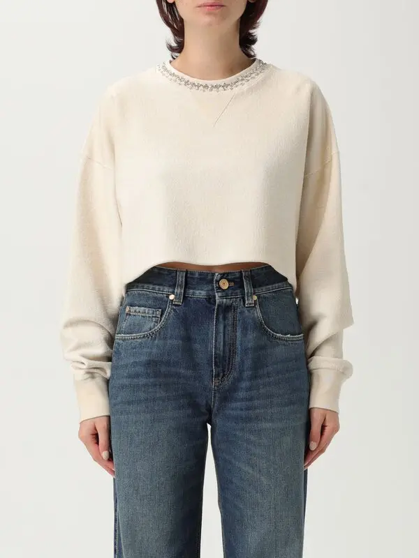 GOLDEN GOOSE Cropped Crewneck Sweatshirt