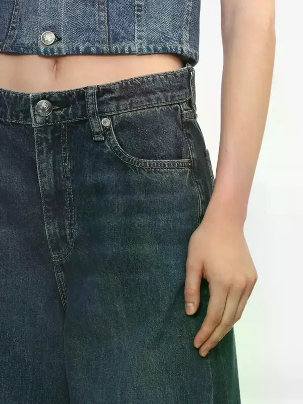 Rag & Bone Sofie Embellished-cuff Wide-leg Jeans