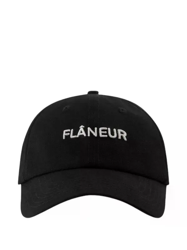 FLANEUR Logo-embroidered Cap - Black