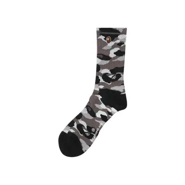 A BATHING APE 1st Camo Ape Head Socks - Grey