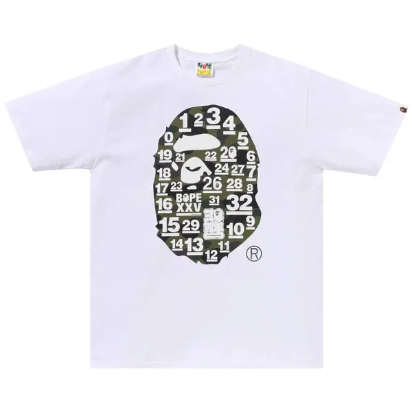 A BATHING APE 32nd Anniversary Big Ape Head Tee - White
