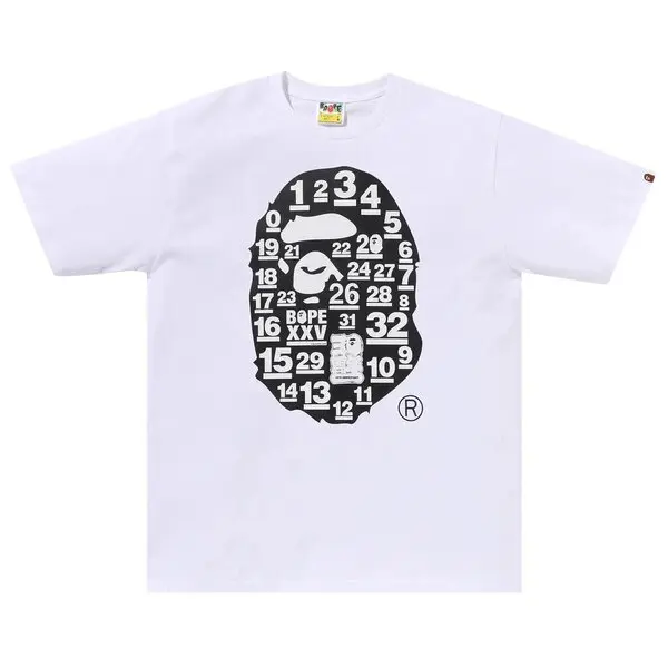 A BATHING APE 32nd Anniversary Big Ape Head Tee - White