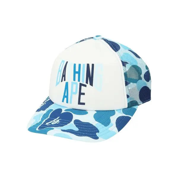 A BATHING APE Abc Camo Nyc Logo Mesh Cap - Blue