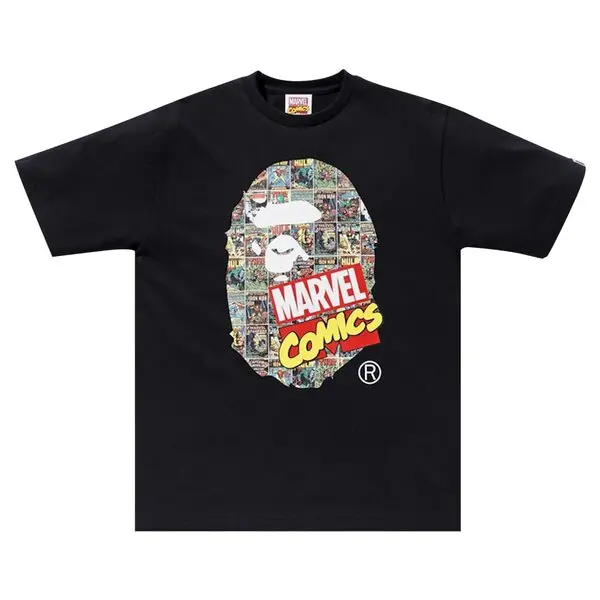 A BATHING APE X Marvel Comics Ape Head T-shirt - Black