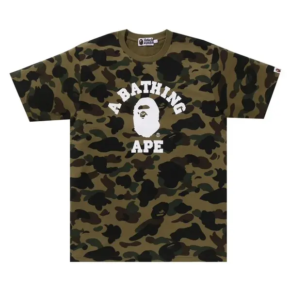 A BATHING APE 1st Camo College Tee - Green