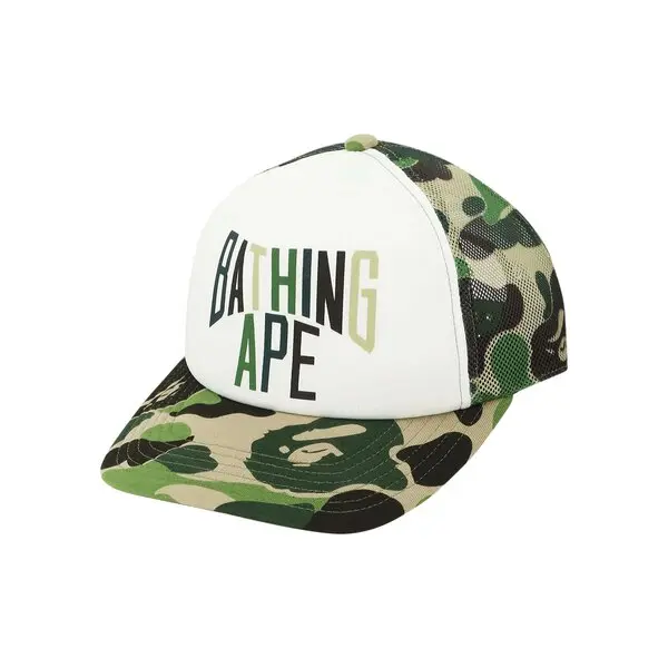 A BATHING APE Abc Camo Nyc Logo Mesh Cap - Green