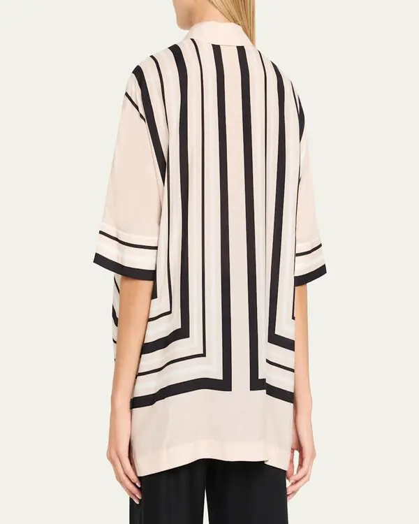 Simkhai Bowman Oversized Button-front Shirt - Sand Stripe